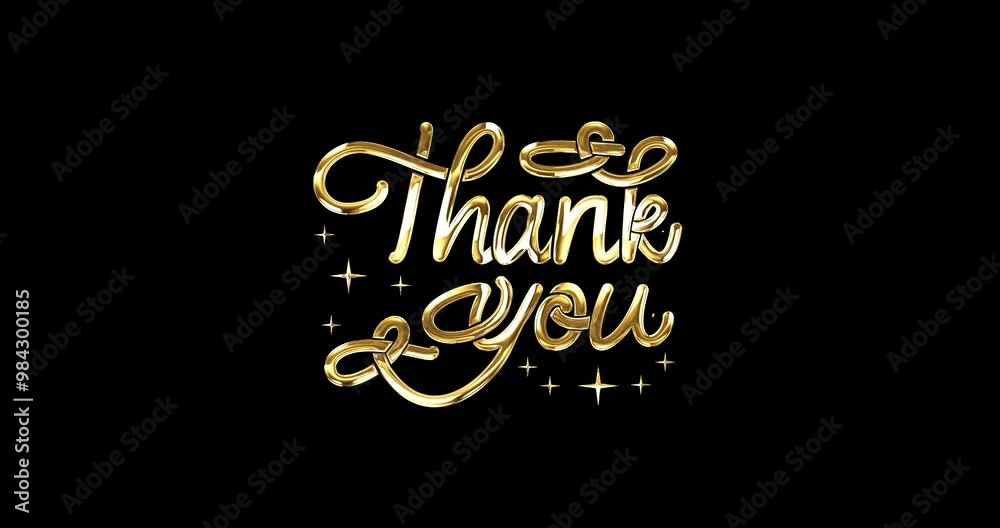 Thank you text animation. Handwritten calligraphy animated with alpha ...