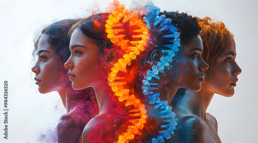 A Group of Diverse People, Each with Different Hair and Skin Colors ...