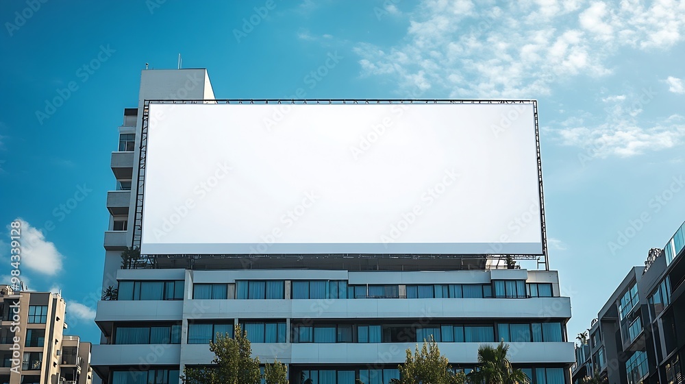 Apartment building mockup space and advertising billboard commercial ...