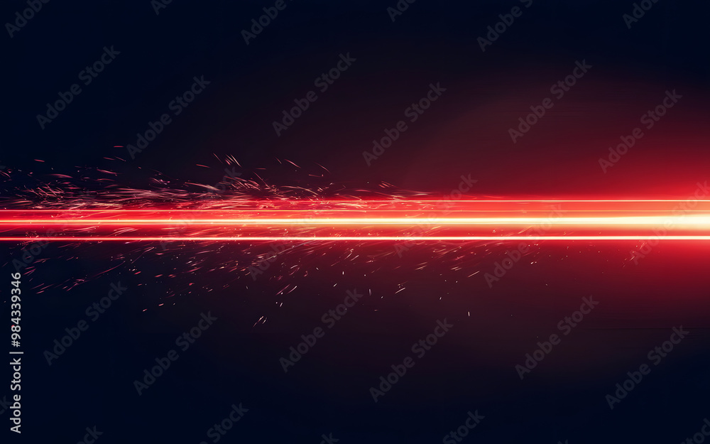 Red Energy Burst: Abstract digital art depicting a vibrant red light ...