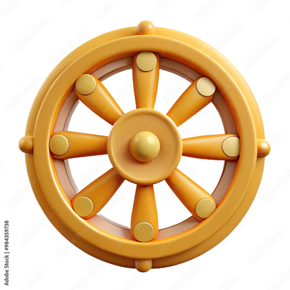 Wheel of Dharma 3d cartoon style illustration Stock Illustration ...