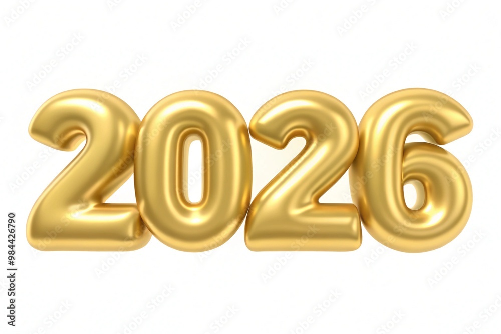 New year 2026 text effect. 3d golden text effect 2026. Golden ...
