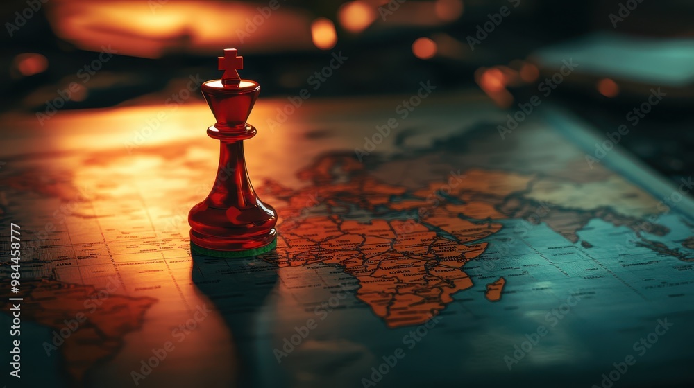 Global Power Dynamics: Chess Pawn on World Map Symbolizing Diplomacy ...