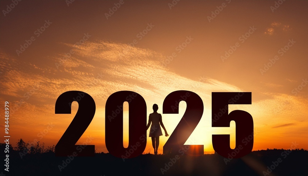 Bonne année 2025 : concept de nouvelle année 2025 avec une personne qui ...