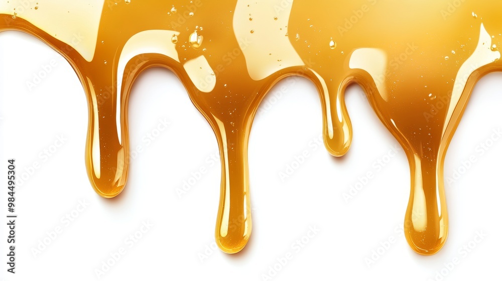 Butterscotch syrup, golden brown, creamy, sweet, rich, on the top ...