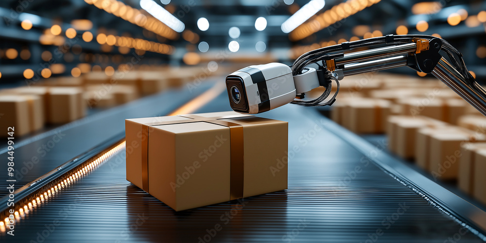 Automated robotic camera performing 360 degree inspection of packages ...