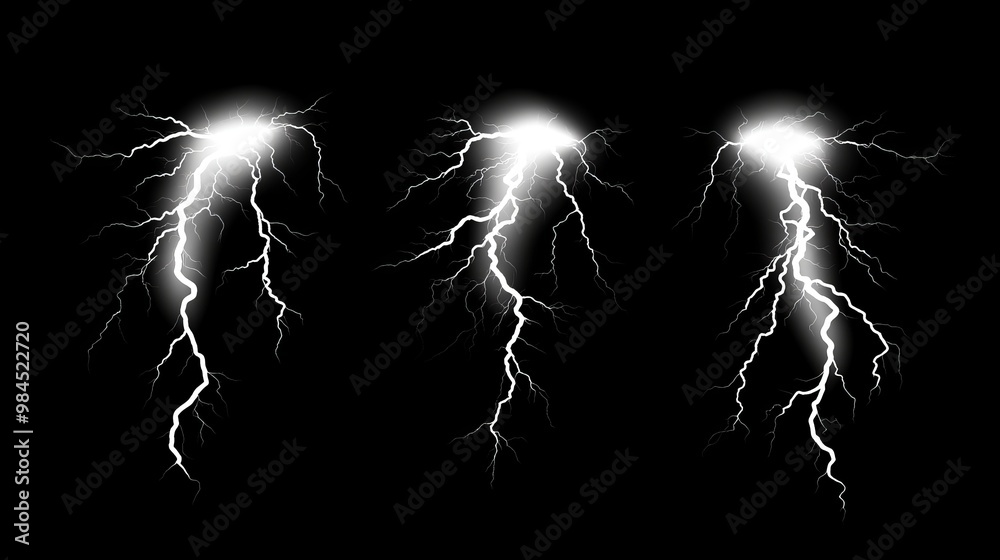 A sprite sheet animation shows lightning strikes against a black ...