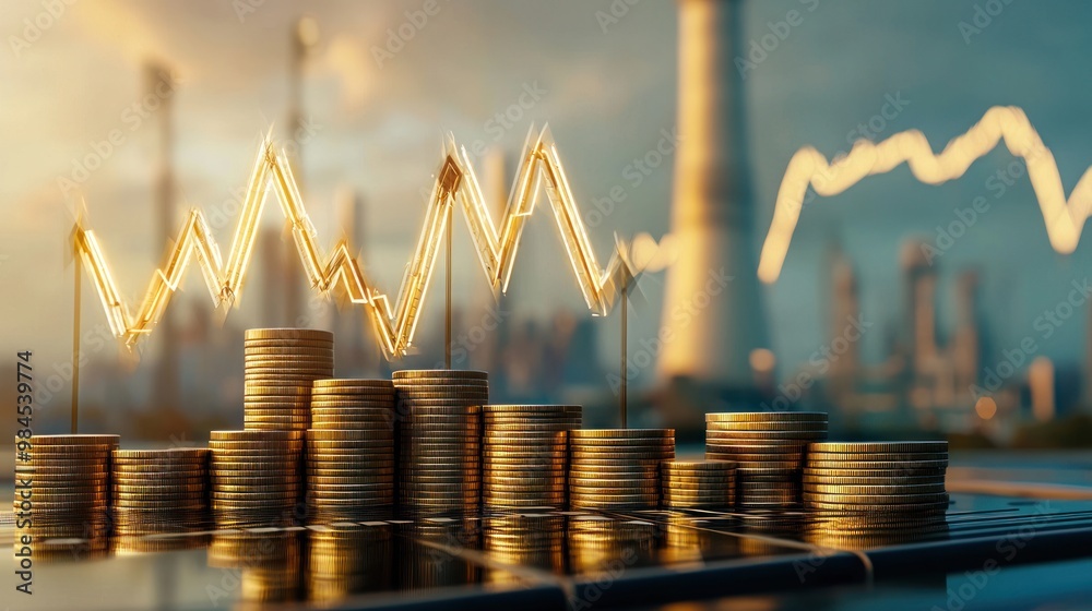 Conceptual image depicting the rise in energy prices, highlighting the ...
