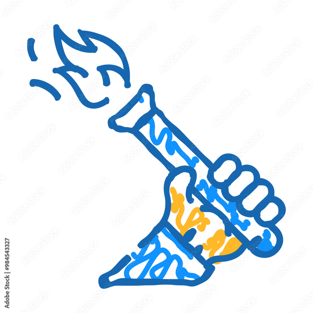 olympic torch doodle icon sketch vector. olympic torch sign. isolated ...