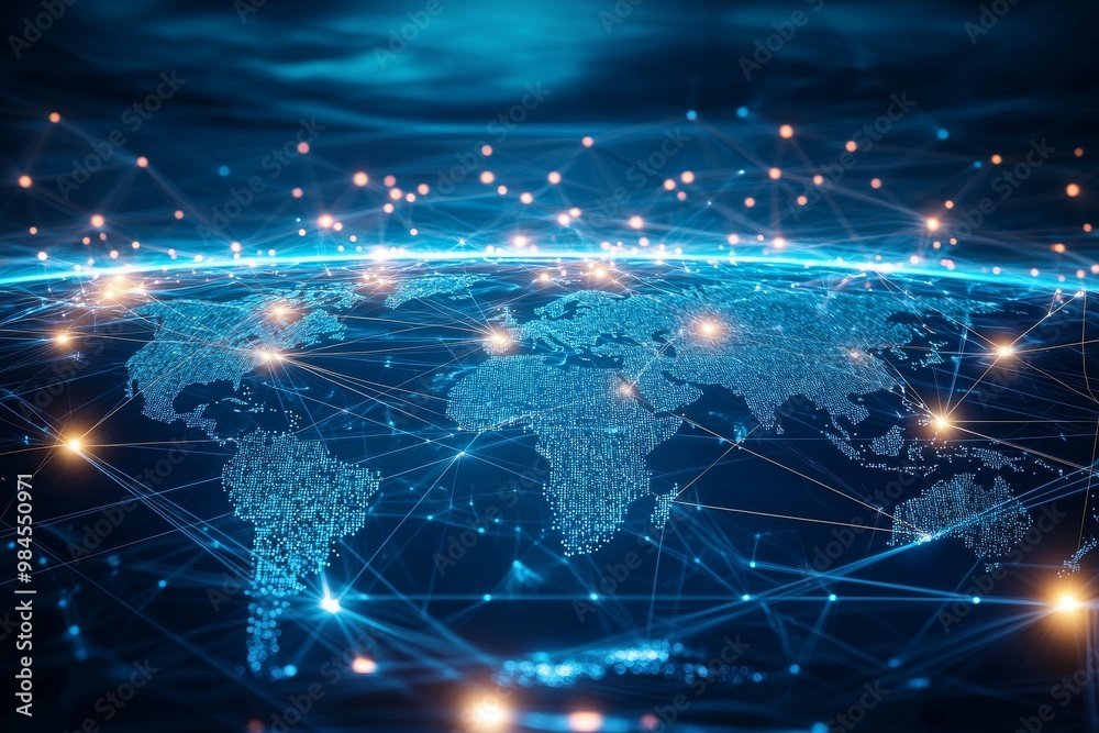World map and user interface for the future Stock Illustration | Adobe ...