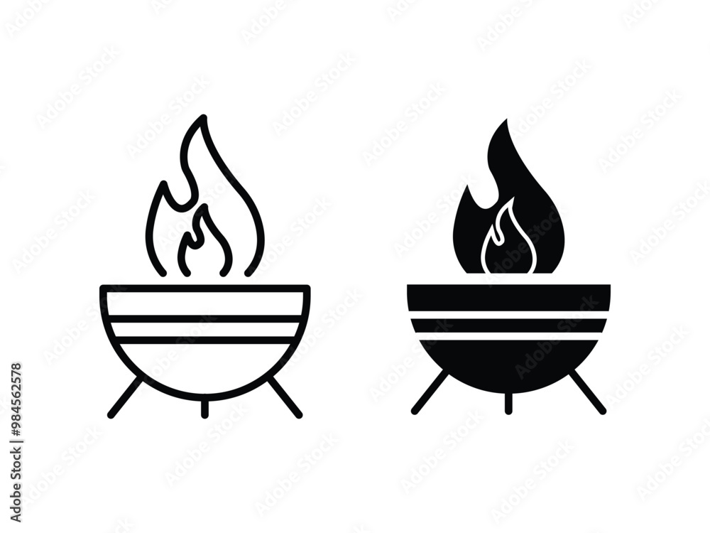 Poster Fire Pit Icon Vector Symbol – Wall Art | UkPosters
