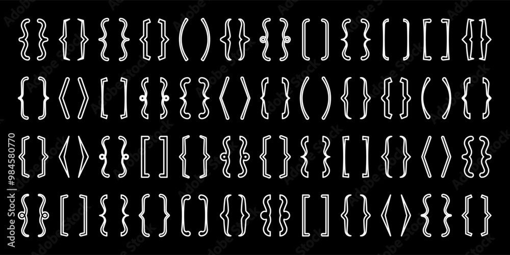Text brackets collection, black quotation box. Curly, square and corner ...