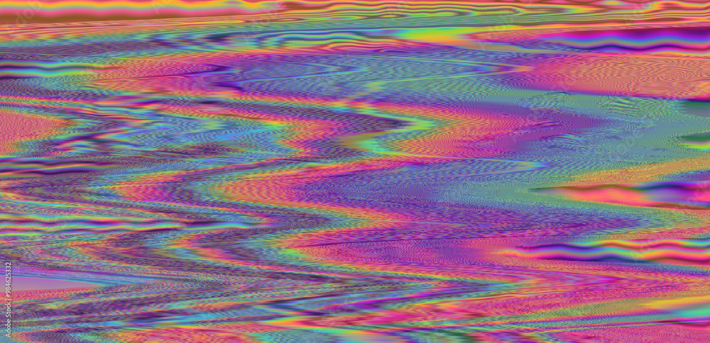 Digital glitch or a distorted video signal with sharp angles and jagged ...