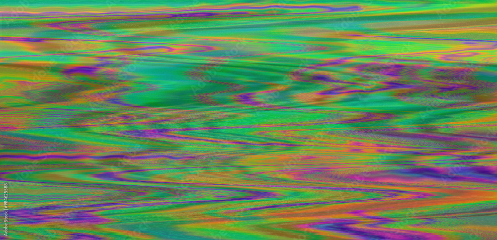 Digital glitch or a distorted video signal, with sharp angles and ...