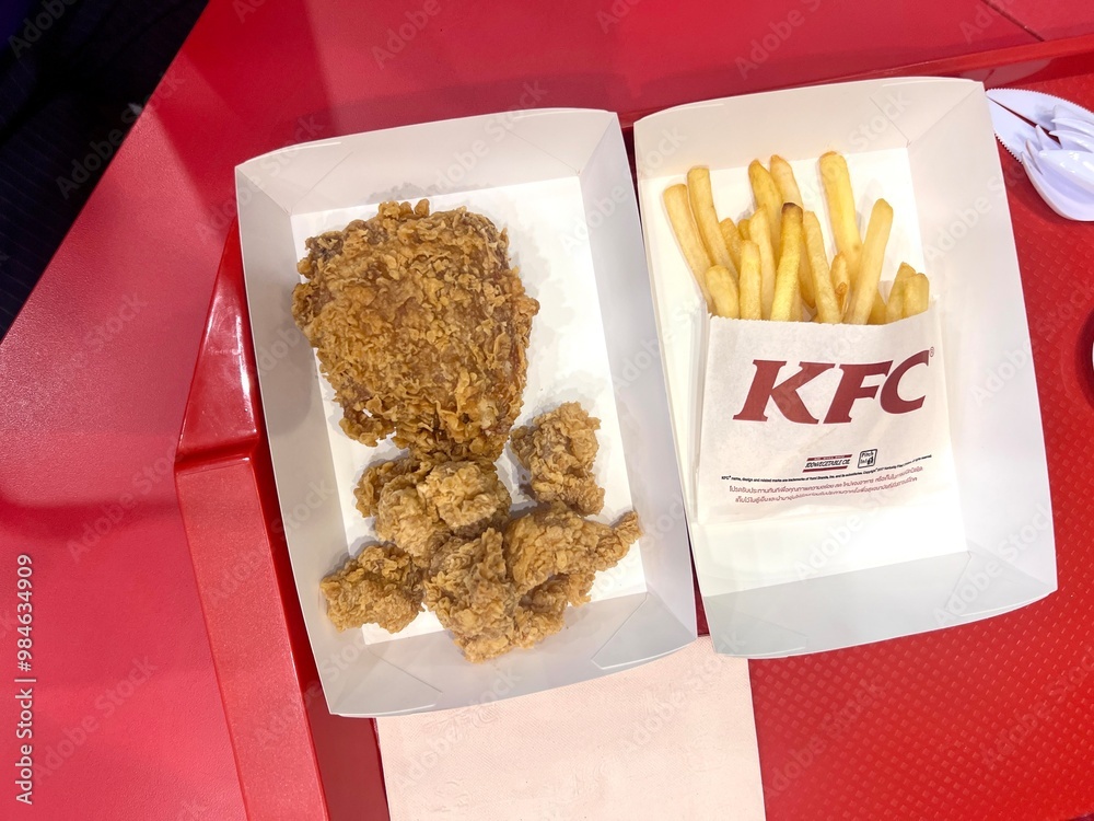 Buriram Thailand, 20 September 2024 , Have dinner at KFC Restaurant Box ...