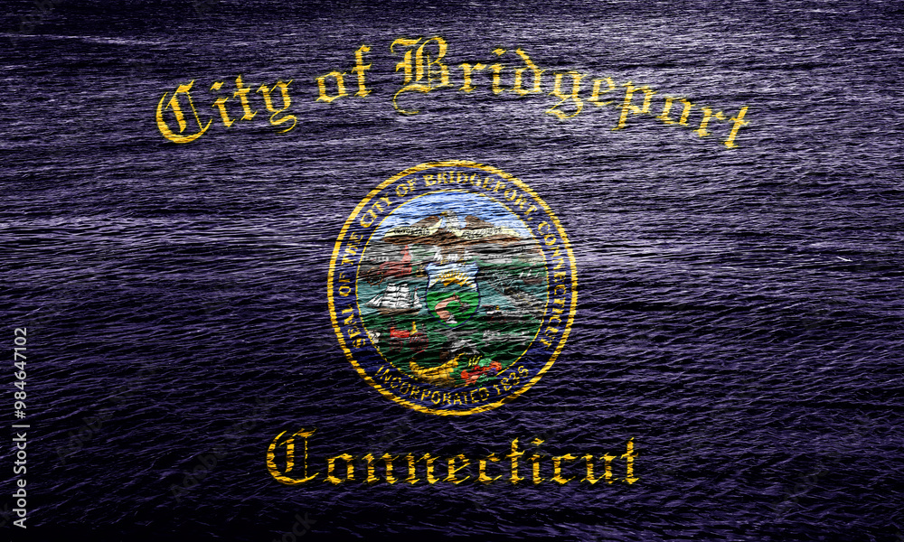 Flag of the city of Bridgeport, Connecticut, USA, on a background of ...