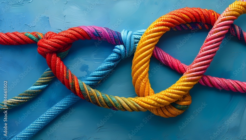 Colorful rainbow knot pattern symbolizing unity and connection ...