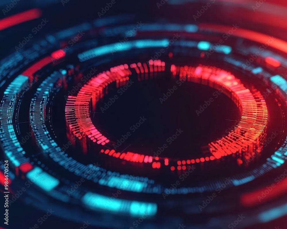 Circular flow of digital data around a central business symbol ...