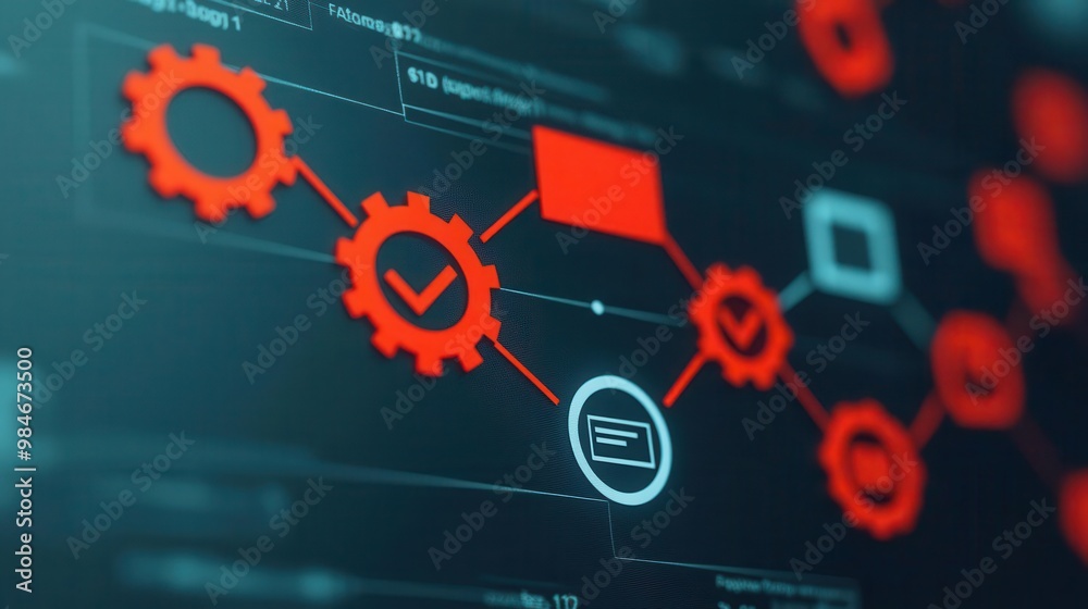 Seamless flowchart with diverse business icons forming a loop ...