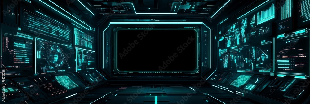 Dive into a stunning, sleek cyberpunk user interface design that ...
