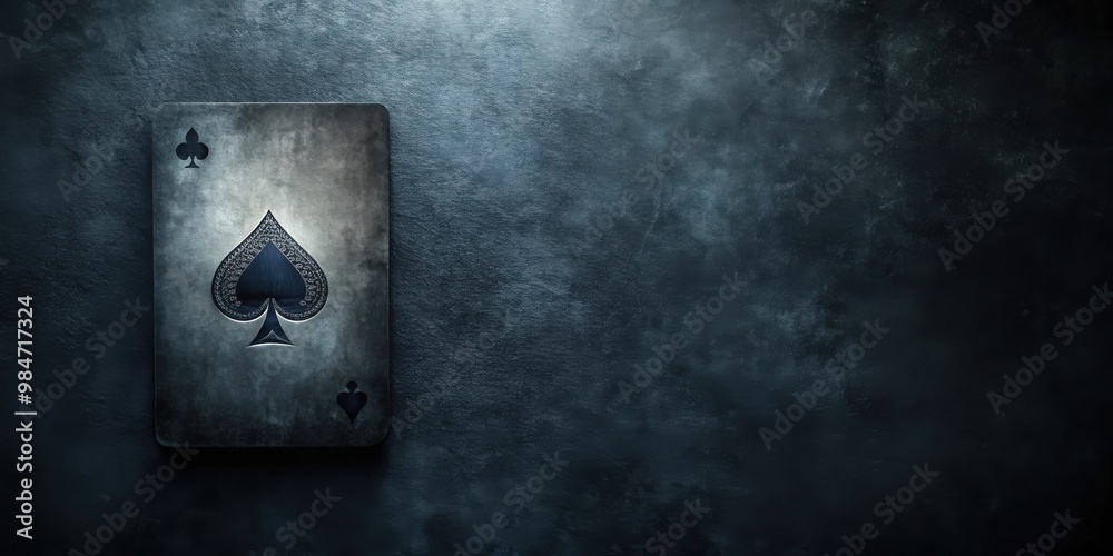 Dark and mysterious playing card with the sinister Ace of Spades design ...