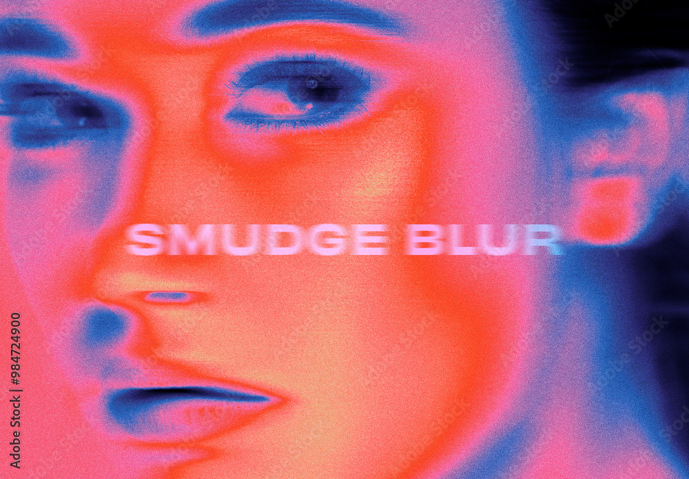 Smudged Blur Image Effect Mockup Stock Template | Adobe Stock