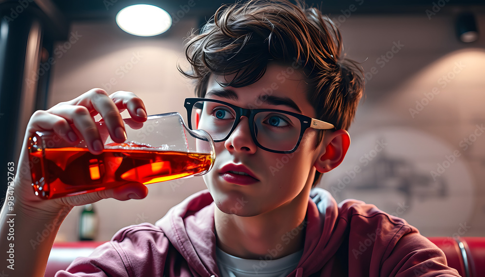 Geek boy falls under bad influence. teenage alcohol addiction bad ...