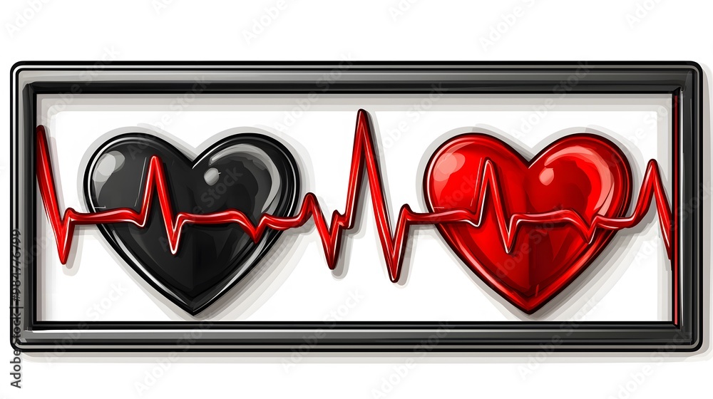 Heart Monitor Flatline: A simplified ECG monitor displaying a flatline ...