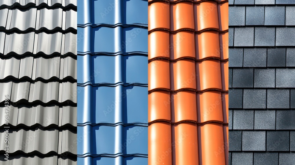 Roofing materials comparison, with side-by-side images of different ...