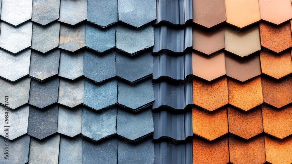 Roofing materials comparison, with side-by-side images of different ...
