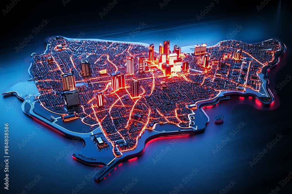 Business franchise map, showing the expansion of a brand with multiple ...