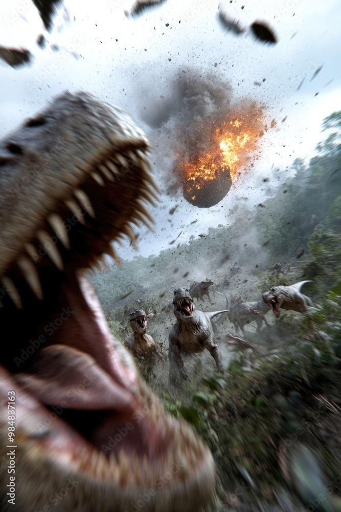 Extinction event: the dramatic fall of an asteroid and its fragments ...