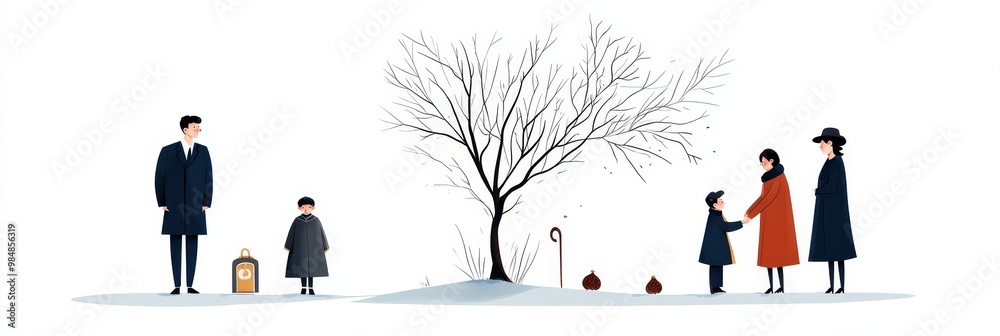 Lost Traditions, Broken Family Tree depicts a family separated ...