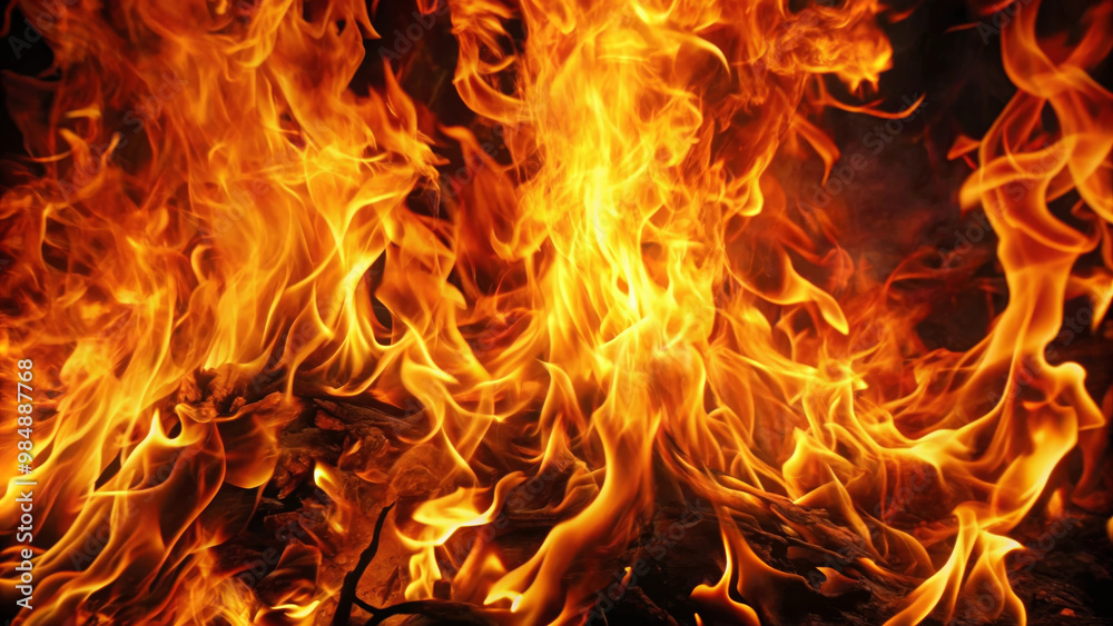 Fierce flames dance and flicker, creating mesmerizing display of heat ...