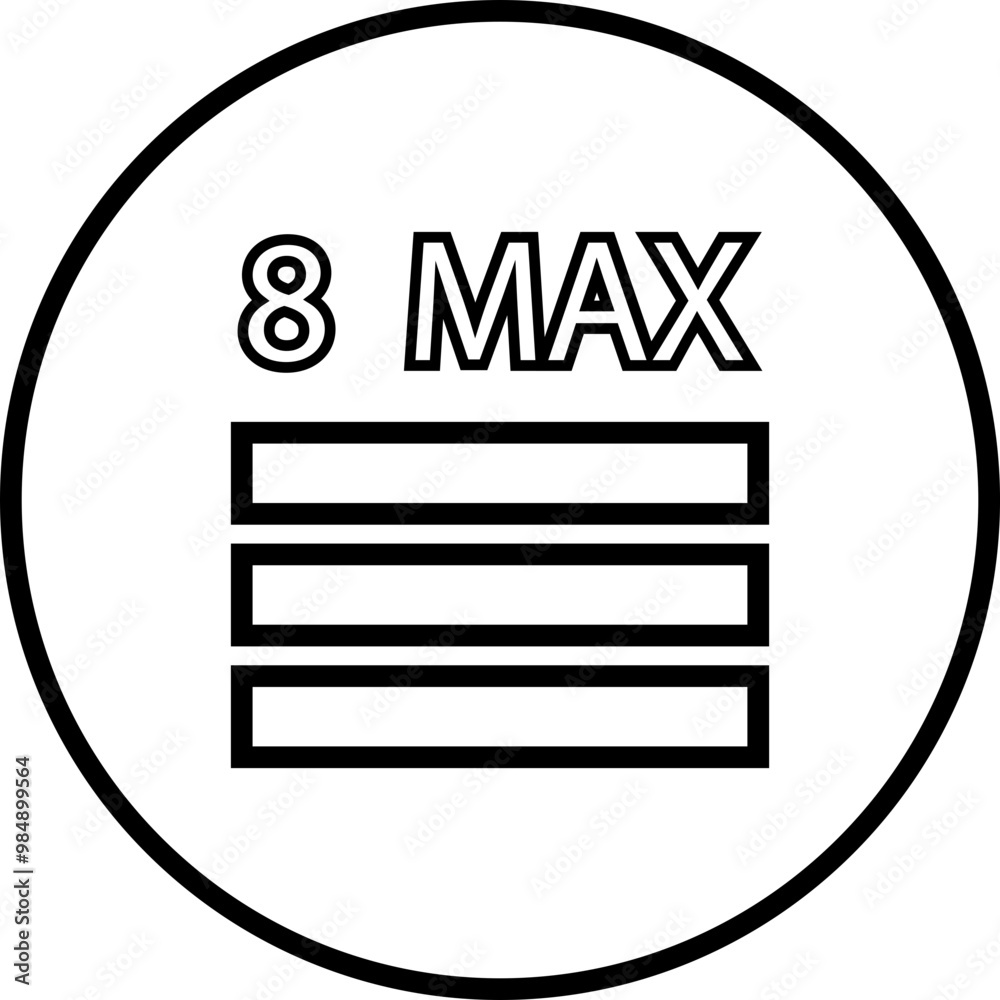 Maximum Stack Icon. 8 Grades. Storage Rule Symbol for Goods Vector flat ...