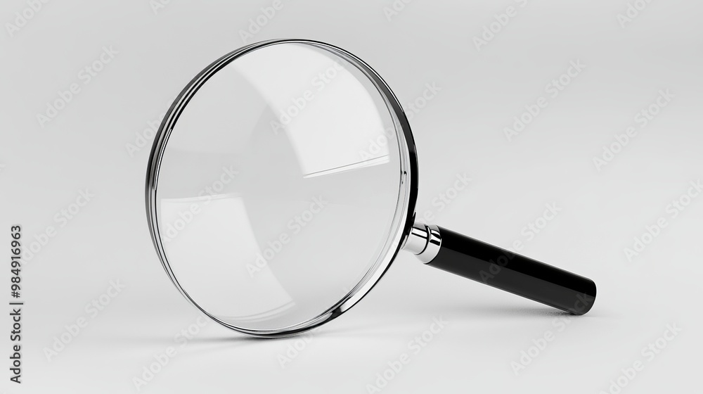 3D rendering of a large magnifying glass A modern and bold 3D image of ...