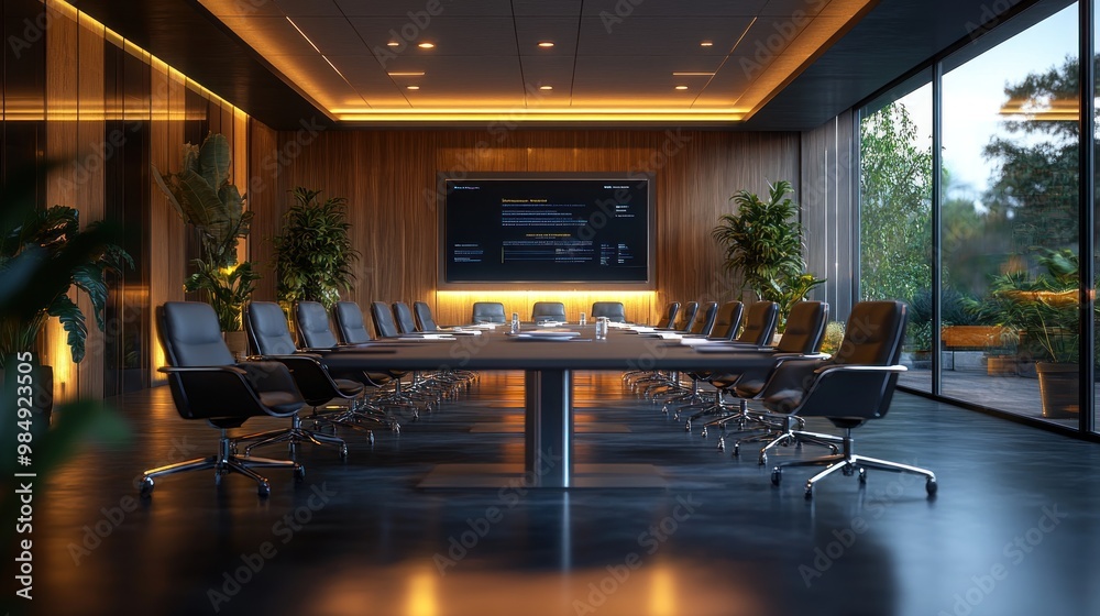Business deal presentation with a detailed proposal displayed on a ...