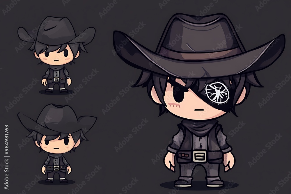Cartoon cowboy character sprites for game development Stock ...