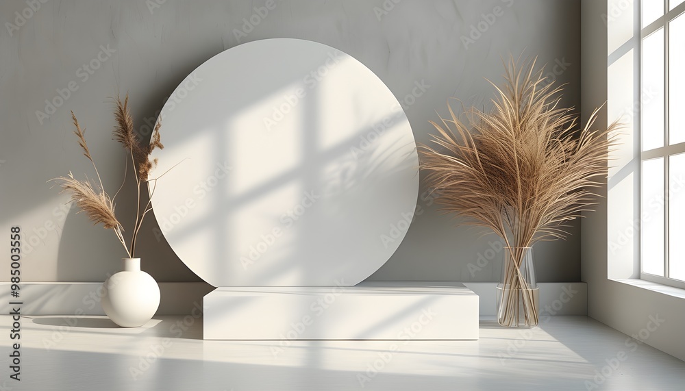 Elegant minimalism showcasing nature-inspired elements on a clean ...