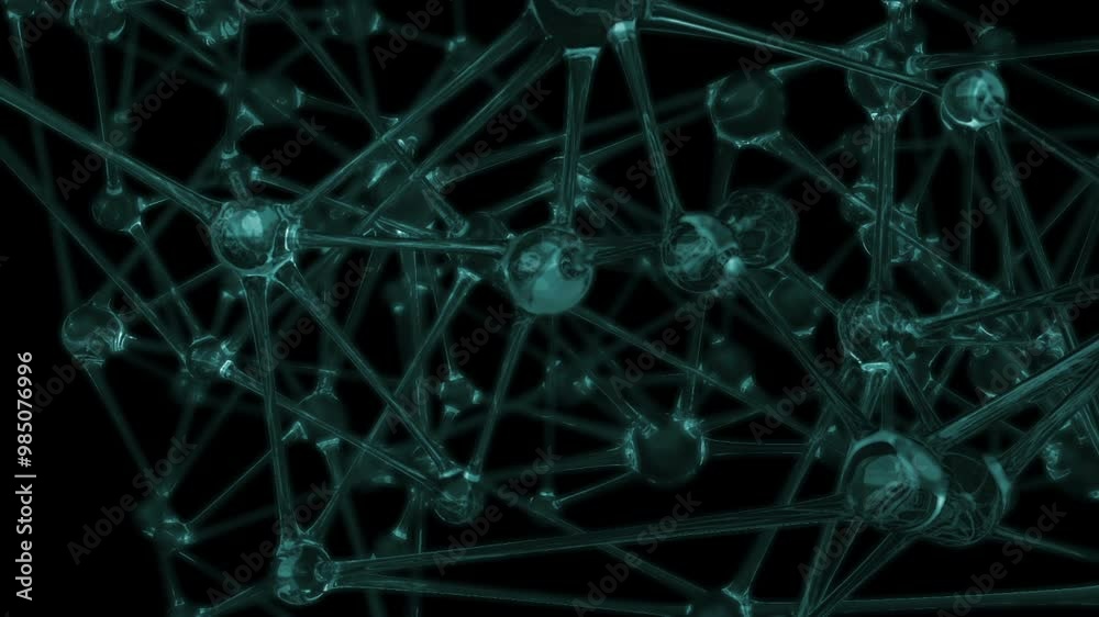 seamless loo background animation of a glass neuron like structure ...