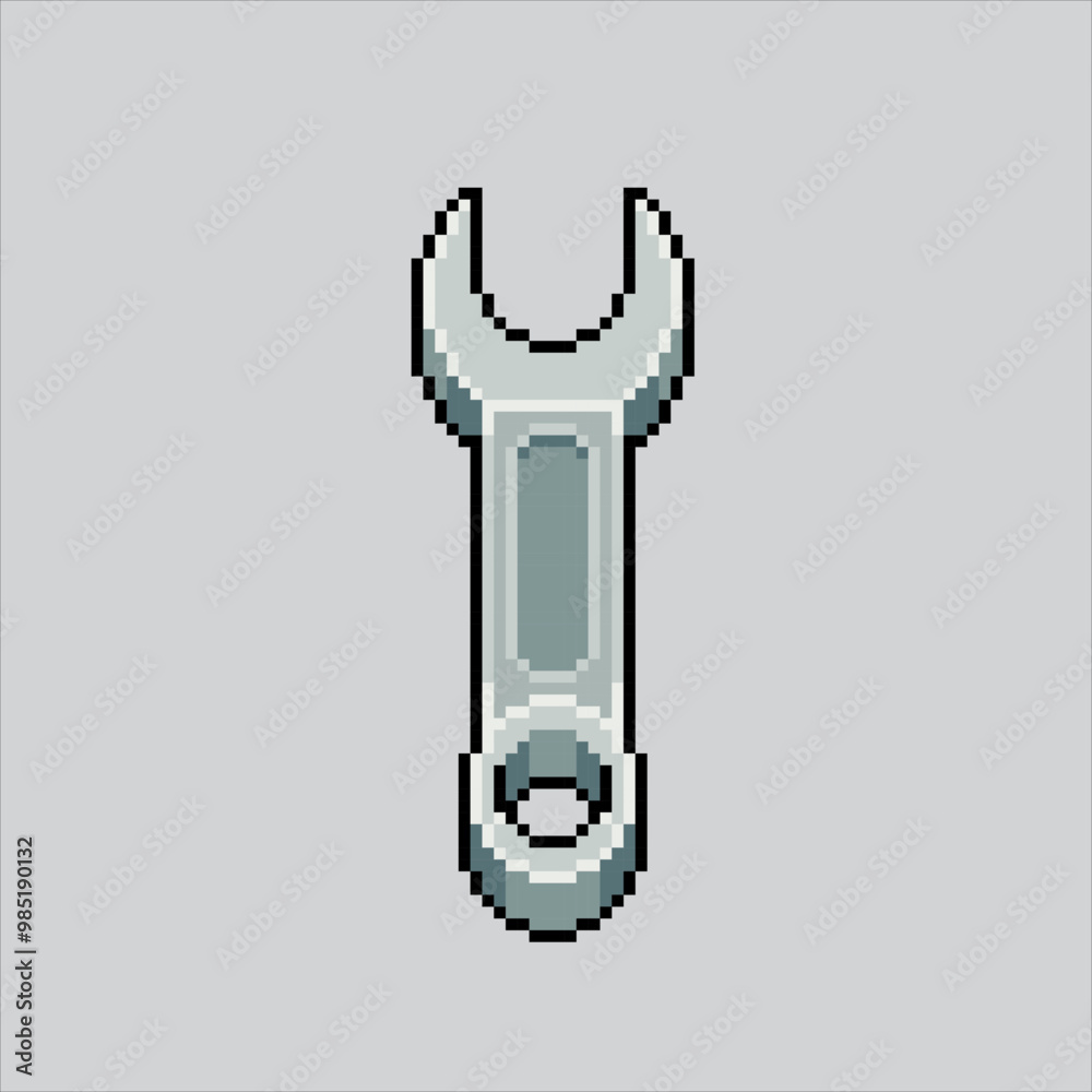 Pixel art illustration Wrench. Pixelated Mechanic Wrench. Mechanic ...