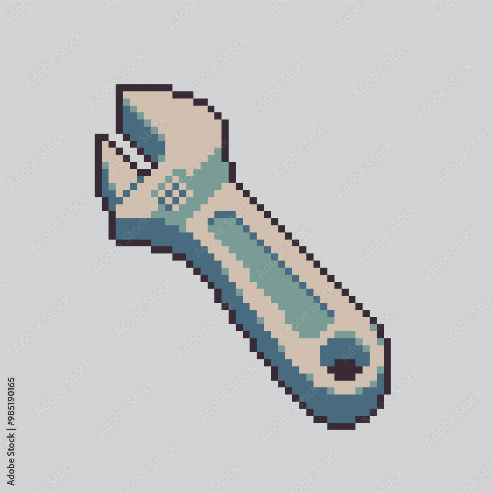 Pixel art illustration Wrench. Pixelated Mechanic Wrench. Mechanic ...