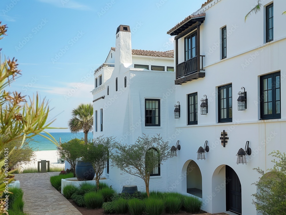 Medieval-style house in Alys beach, Florida with stone exterior ...