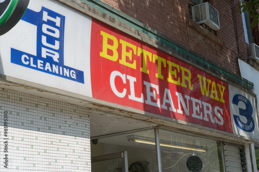 vintage facade and sign of Better Way Dry Cleaners located at 724 Queen ...