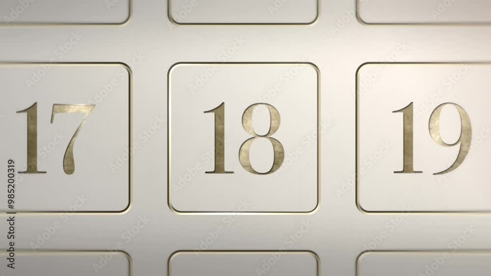 Advent Calendar door reveal Number 18, white cream gold, Christmas door ...