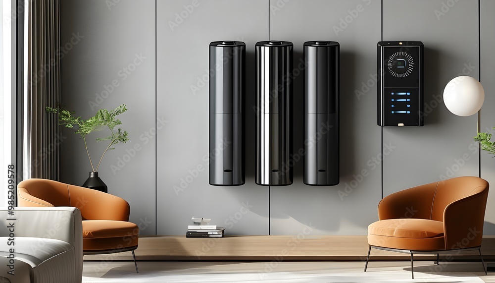 Sleek wall-mounted battery storage solutions enhancing energy ...