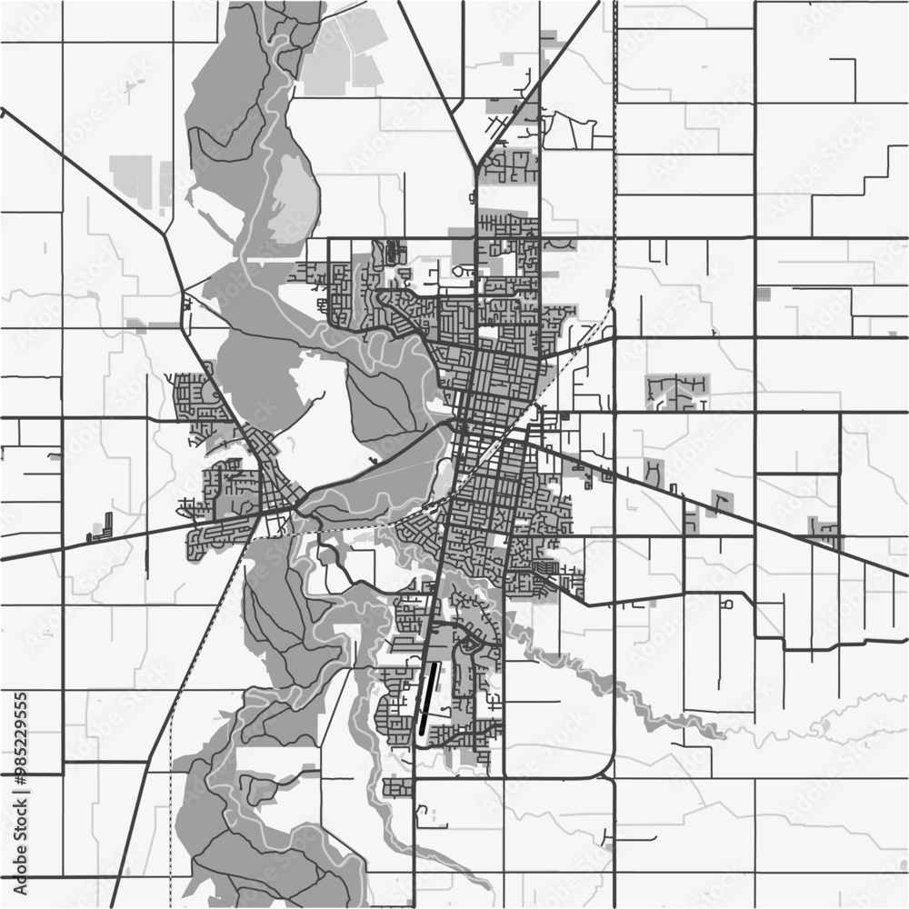 Map of Shepparton in Australia in grayscale. Contains layered vector ...