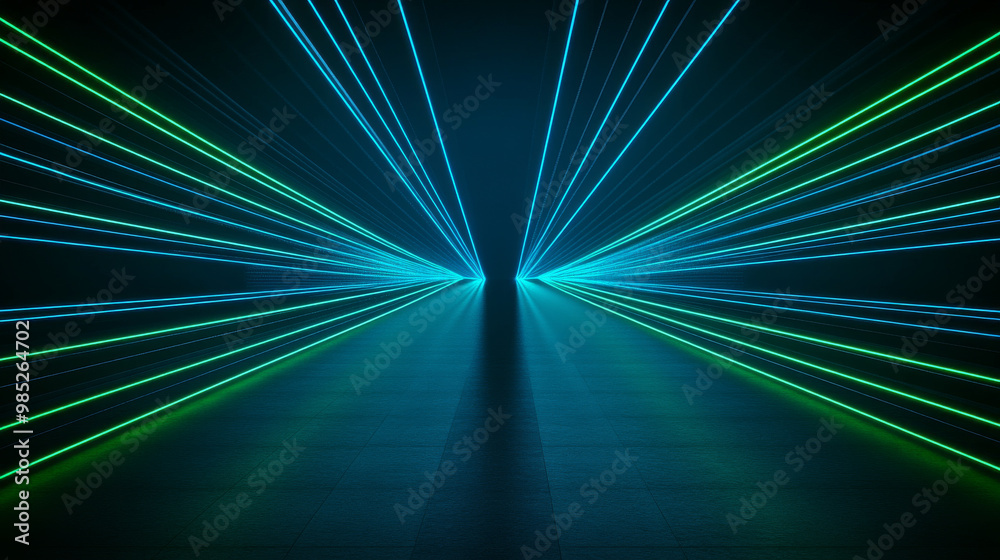 Laser grid light pattern on dark stage creates mesmerizing visual ...