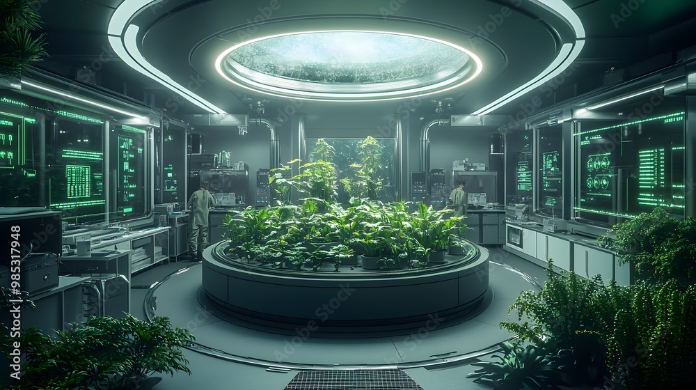 A circular lab where scientists develop bio-engineered plants, using ...