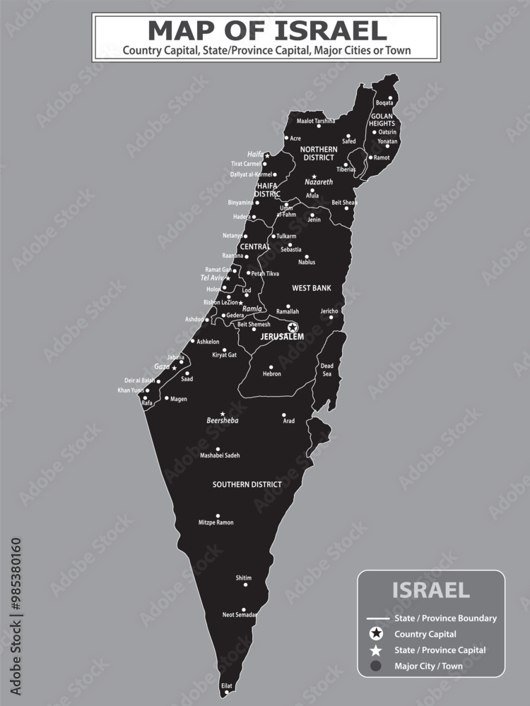 Political map. Political map of country with capital, province or state ...